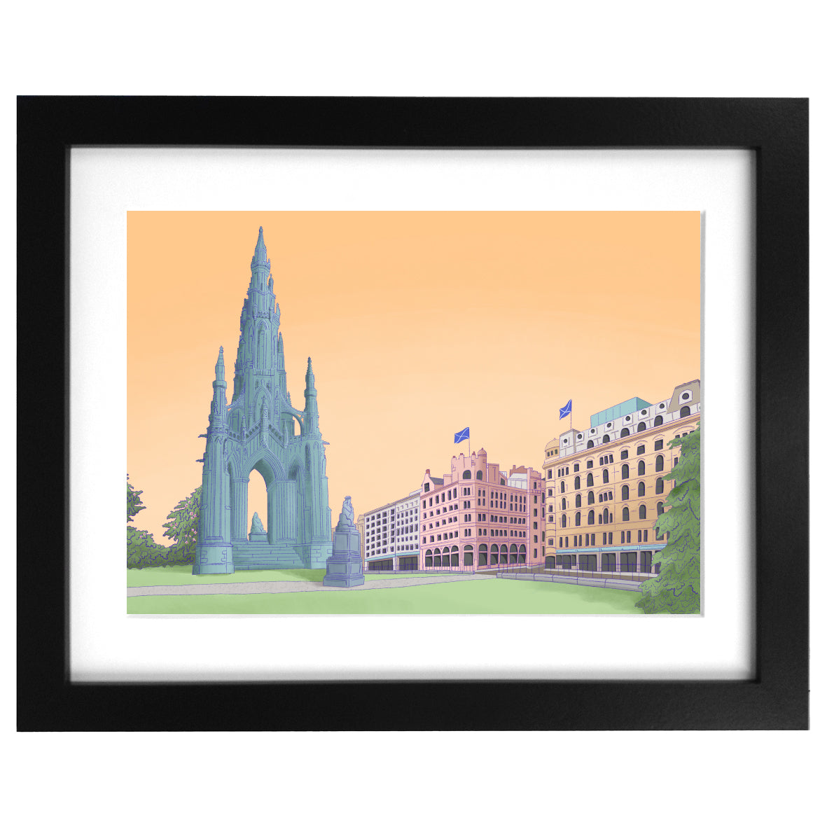 Princes Street, Edinburgh Art Print | Neon Magpie